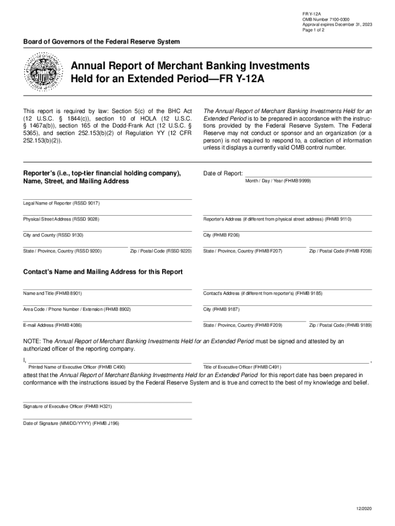Fillable Online FR Y-12A - Federal Reserve Board - Reporting Forms Fax ...