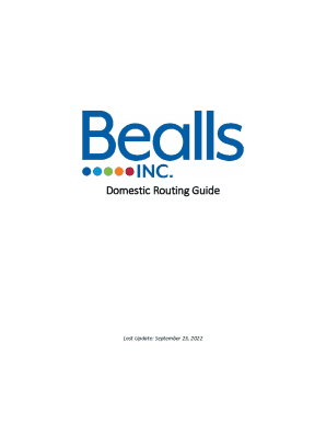 Fillable Online Domestic Routing Guide - Beall's Accounts Payable Fax ...