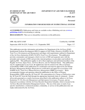 Fillable Online BY ORDER OF THE DEPARTMENT OF AIR FORCE HANDBOOK ...