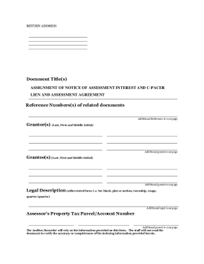 Fillable Online Document Title(s) - ASSIGNMENT OF NOTICE OF ASSESSMENT ...