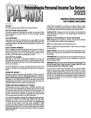 Fillable Online 2022 Pennsylvania Personal Income Tax Return ...