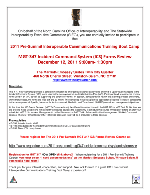 Fillable Online MGT-347 Incident Command System (ICS) Forms Review Fax ...