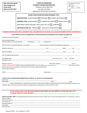 Fillable Online Business License & Registration - Planning ...