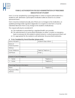 Fillable Online Authorization-Self-Administration-Prescribed-Medication ...