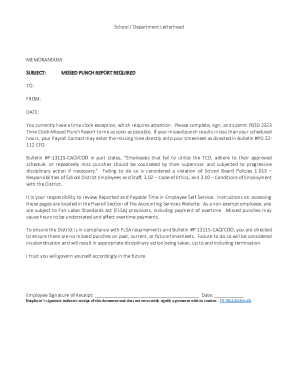 Fillable Online TIME CLOCK MISSED PUNCH REQUEST FORM Fax Email Print ...