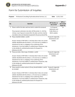 Fillable Online Form for Submission of Inquiries Fax Email Print ...