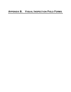 Fillable Online Seven Year Report Appendix B: Visual Inspection Field ...