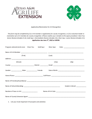 Fillable Online 4-H Forms and ResourcesLeavenworth County Fax Email ...