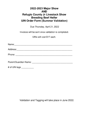 Fillable Online Livestock Tag Order Form Fax Email Print - pdfFiller