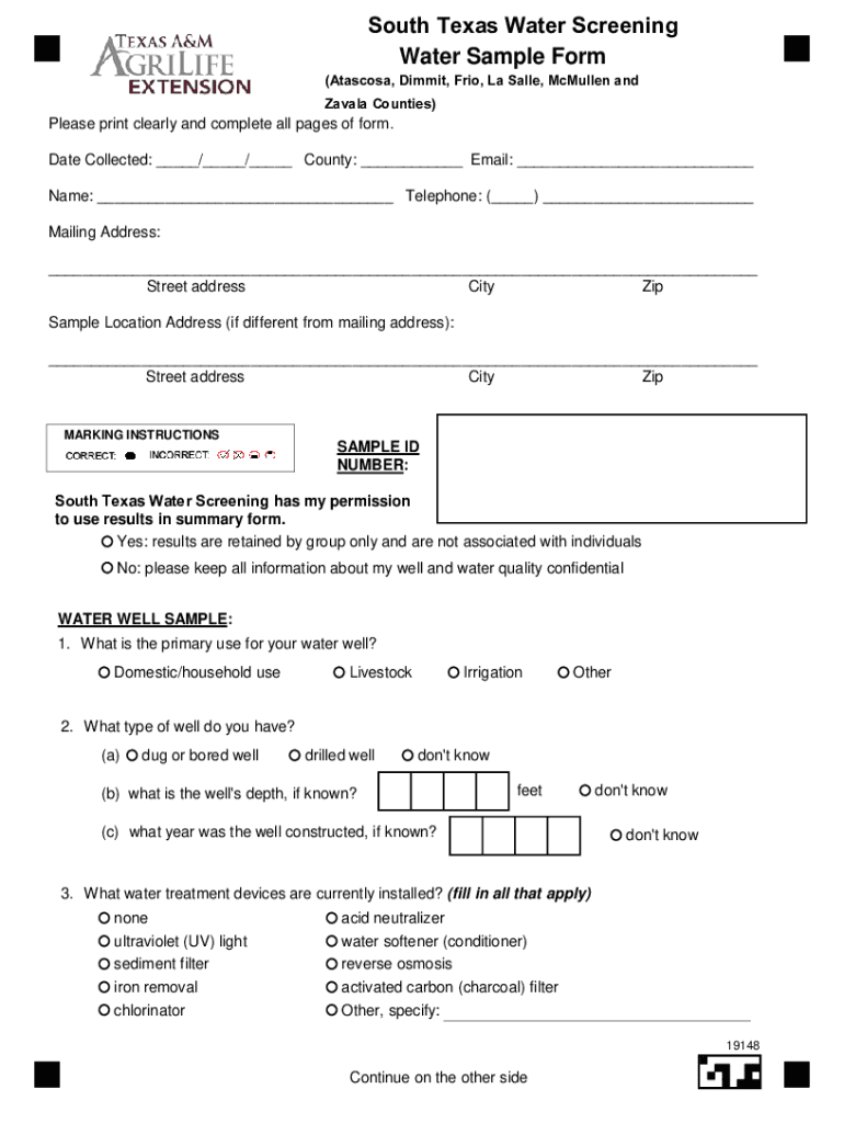 Fillable Online Texas Well Owner Network Sample Form rev 1 (19148 ...