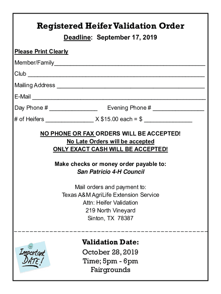Fillable Online 4-H Validation Info. & OrdersMontgomery County 4-H Fax ...