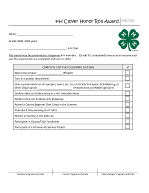 Fillable Online Lincoln County 4-H Record Book Guidelines Fax Email ...