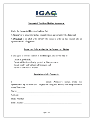 Fillable Online Supported decision-making agreement DefinitionLaw ...