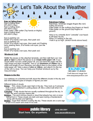 Fillable Online Song & Rhyme with Ms. April: The Rain is Falling Down ...