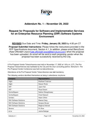 Fillable Online RFP for Software and Implementation Services for ERP ...