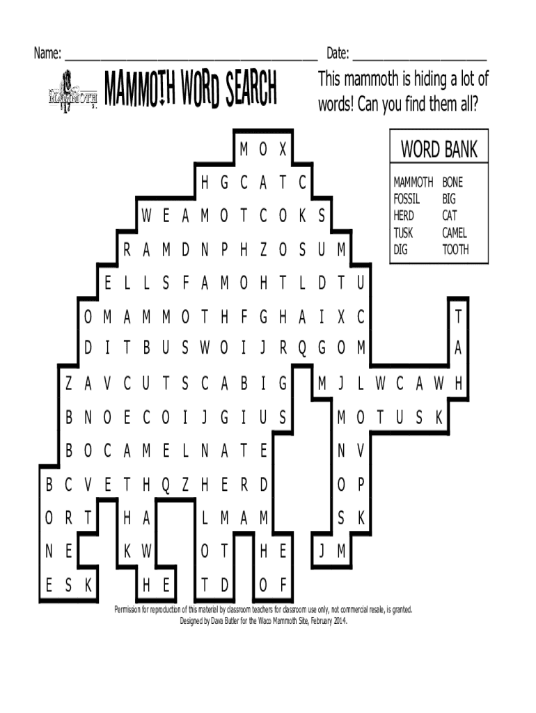 Fillable Online Rewriting the Story of How They Died - Mostly Mammoths ...