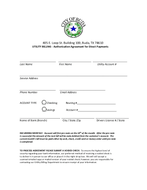Fillable Online authorization agreement for direct withdrawal of ...