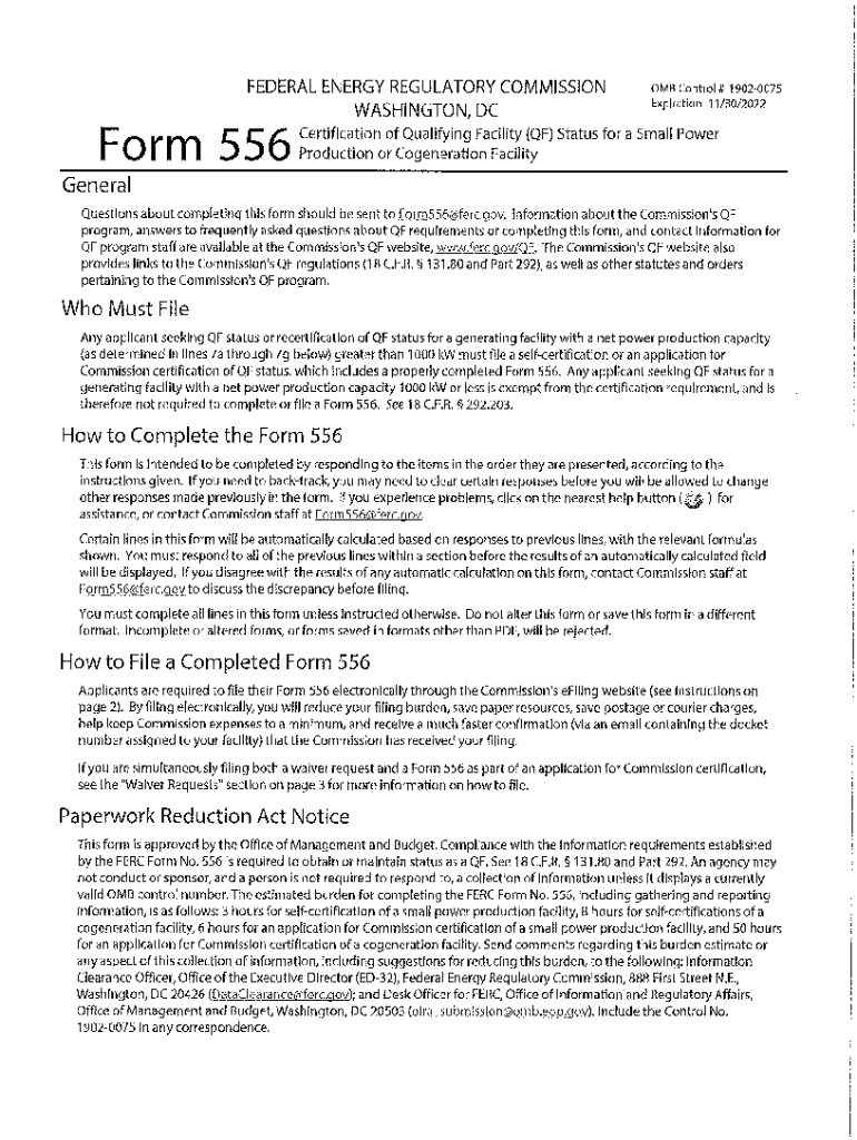 Fillable Online Who Must File How to Complete the Form 556 How to File ...