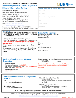Fillable Online Department of Clinical Laboratory Genetics Genome ...