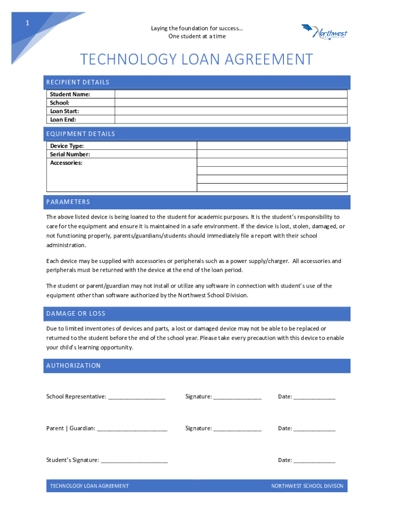 Fillable Online technology loan agreement Fax Email Print - pdfFiller