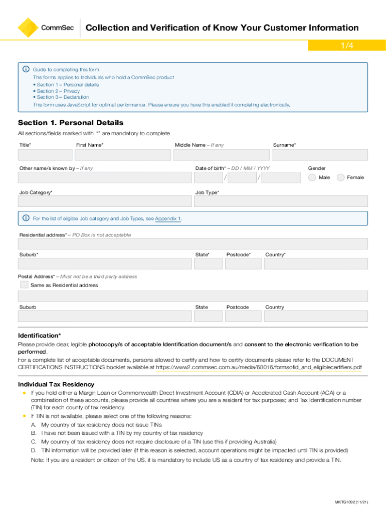 Fillable Online Forms & Brochures - CommSec Fax Email Print - pdfFiller