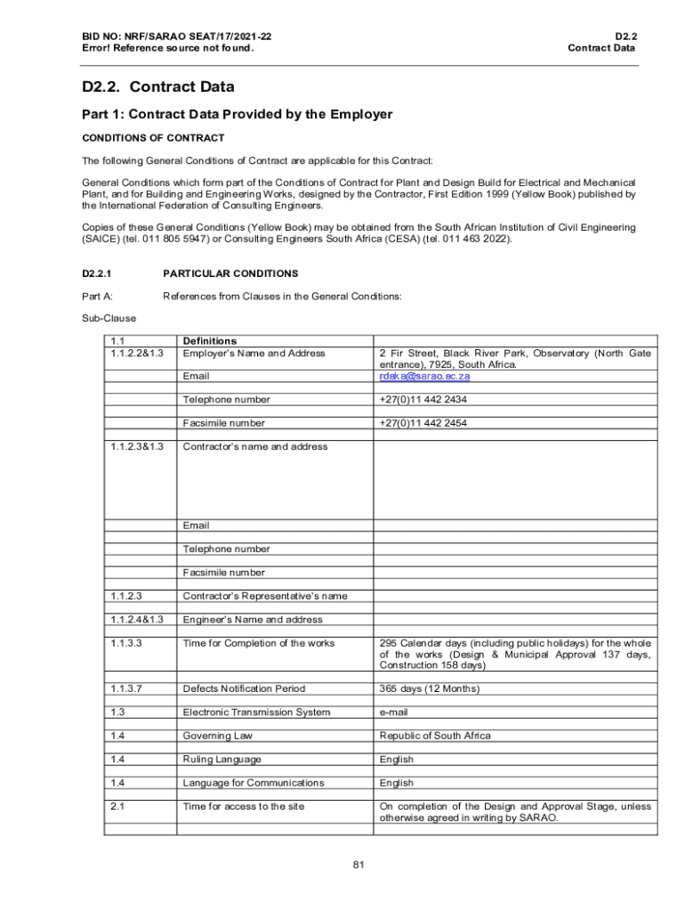 Fillable Online D2.2. Contract Data Fax Email Print - pdfFiller