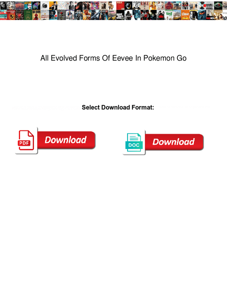 Fillable Online All Evolved Forms Of Eevee In Pokemon Go. All Evolved ...