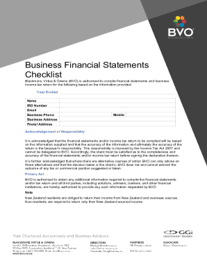 Fillable Online Business Financial Statements Checklist Fax Email Print ...