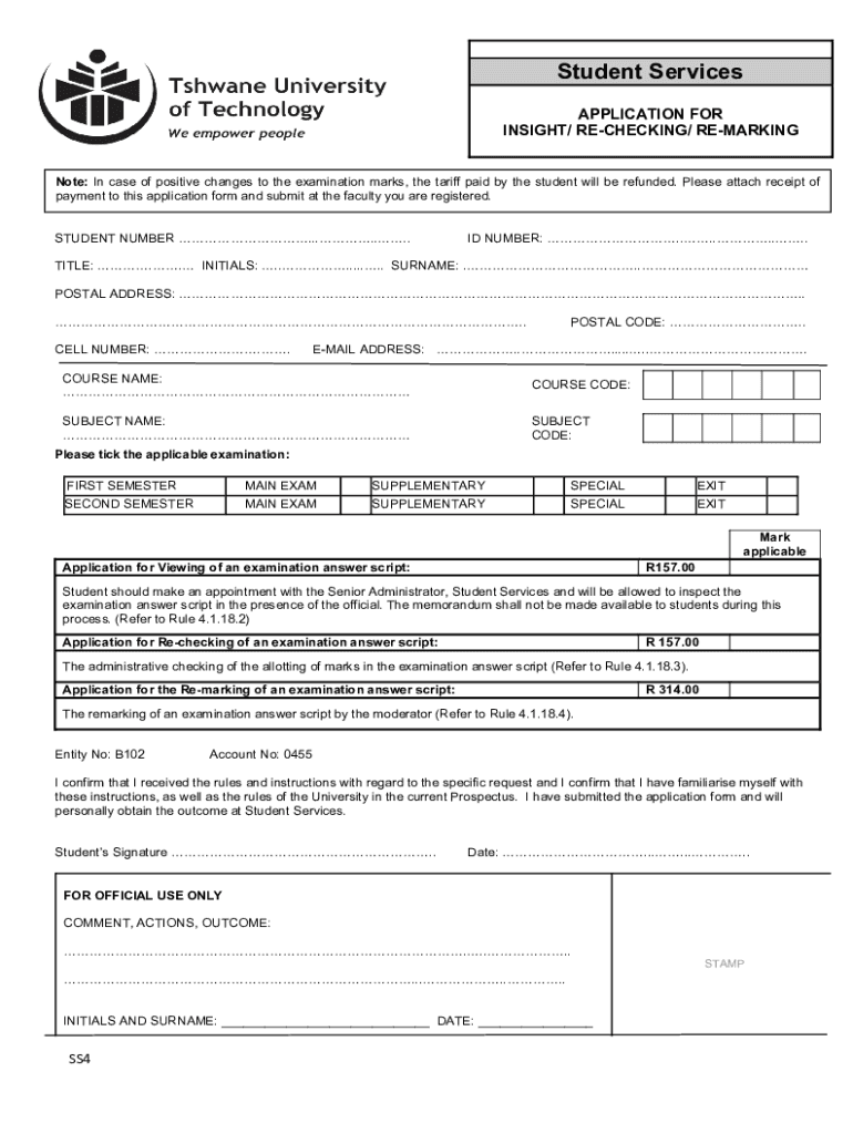 Fillable Online Process of Application for Score Rechecking and ... Fax ...