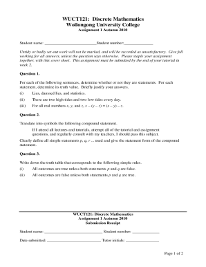 Fillable Online WUCT121 Discrete Mathematics Logic Tutorial Exercises ... Fax Email Print ...