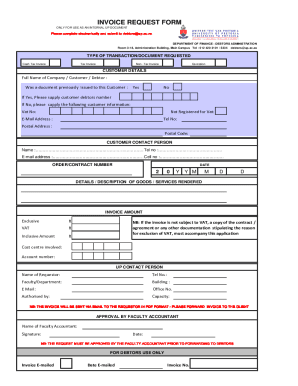 Fillable Online INVOICE REQUEST FORM A1603- EDIT 2- 11-05-20111.xls Fax Email Print - pdfFiller