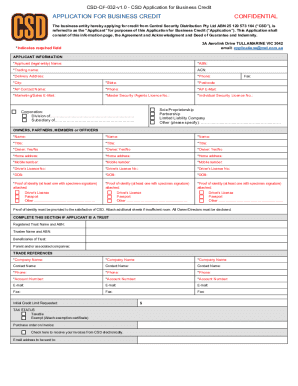 Fillable Online COD APPLICATION FORM - Central Security Distribution ...