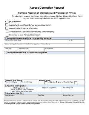 Fillable Online Access or Correction Request - Freedom of Information ...