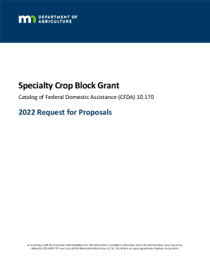 Fillable Online Specialty Crop Block Grant 2022 Request for Proposals ...