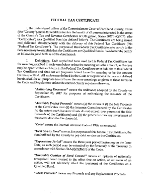 Fillable Online FEDERAL TAX CERTIFICATE Fax Email Print - pdfFiller