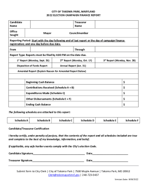 Fillable Online Campaign Finance Report Form Fax Email Print - pdfFiller