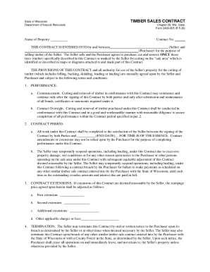 Fillable Online Sample Timber Sale Contract - Wisconsin DNR Fax Email ...