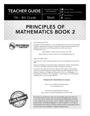 Fillable Online Principles of Mathematics Book 2 (Teacher Guide) Fax ...