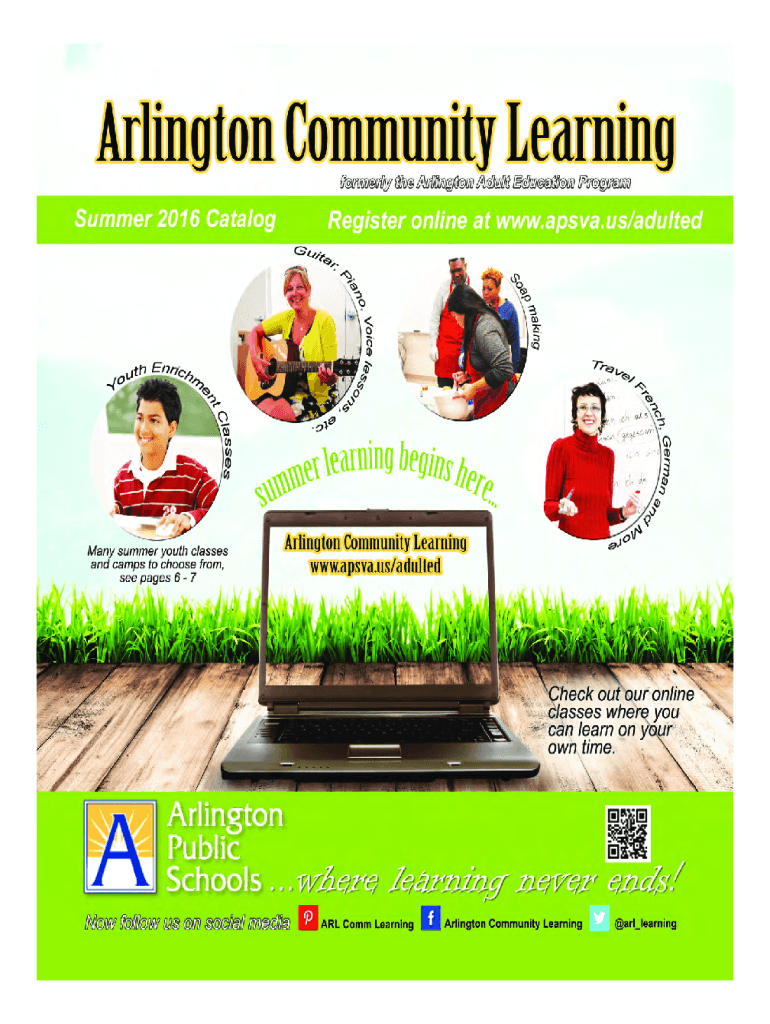 Fillable Online Course Schedule by Program - Arlington Community Learning Fax Email Print ...