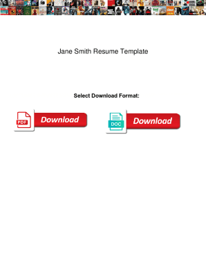 Fillable Online Jane Smith Resume Template. Jane Smith Resume Template offroad Fax Email Print ...