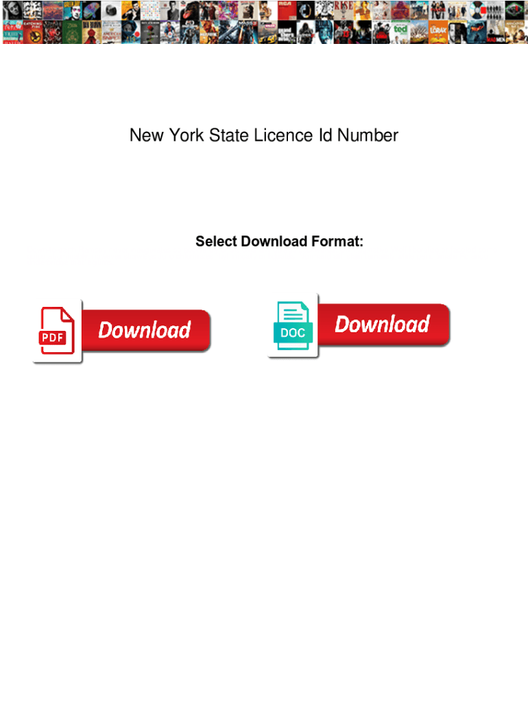 Fillable Online New York State Licence Id Number. New York State ...