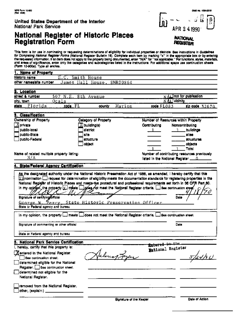 Fillable Online The National Register of Historic PlacesMissouri State ...