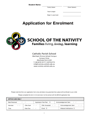 Fillable Online nativity catholic edu Online Application for New Families Admission for School ...