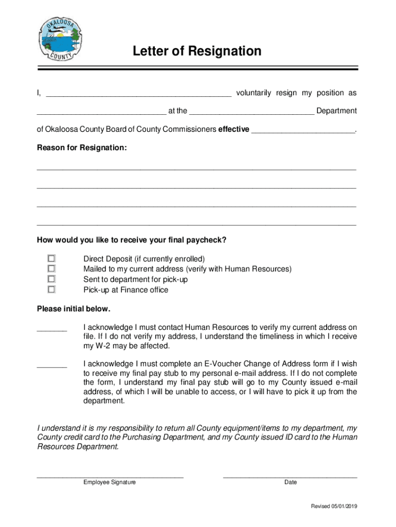 Fillable Online Form for Reporting Intention to Resign or Retire Fax ...