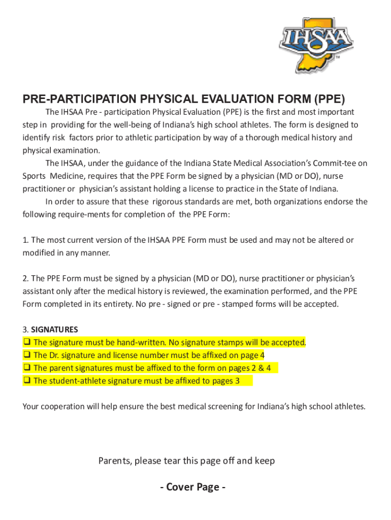 Fillable Online pre-participation physical evaluation form (ppe ...