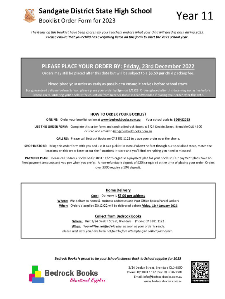 Fillable Online Documents - Sandgate District State High School Fax ...