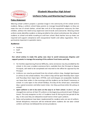 Fillable Online Public Schools and Uniform PolicyFree Paper Examples ...