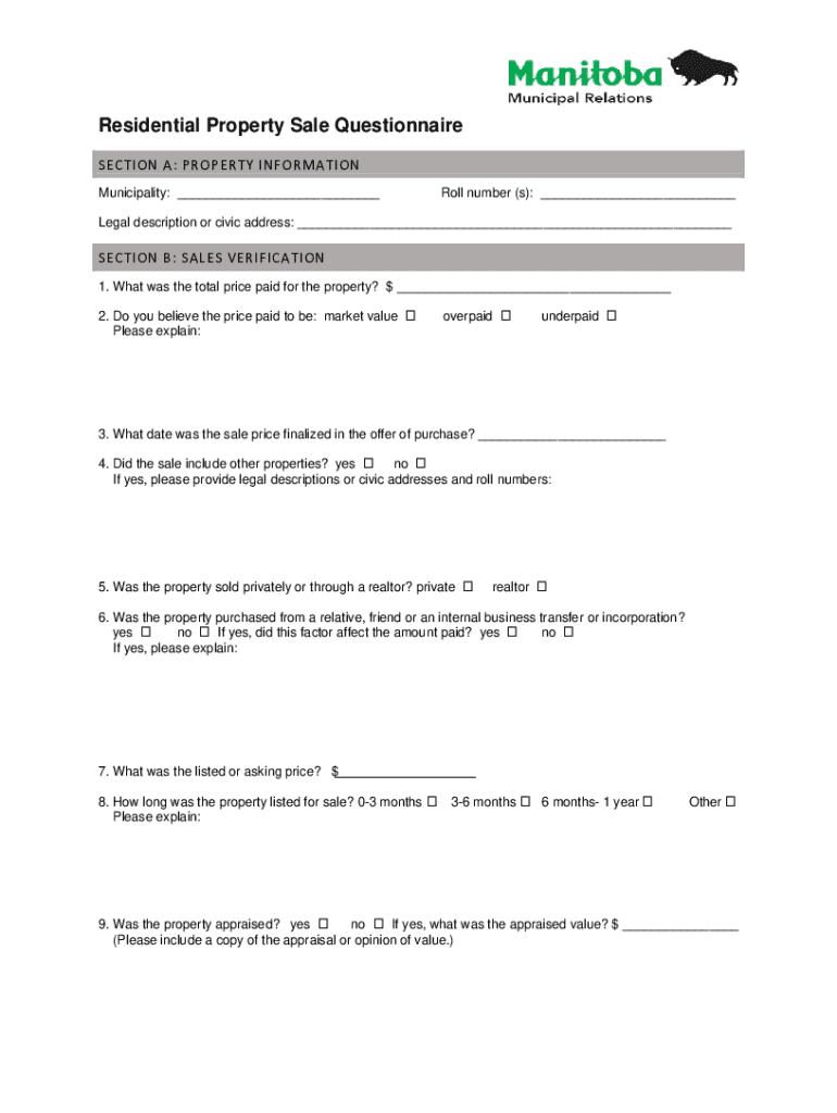 Fillable Online Request for Property Sale and Income/Expense ...