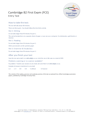 Fillable Online Teacher's Guide to the Cambridge B2 First Exam (FCE ...
