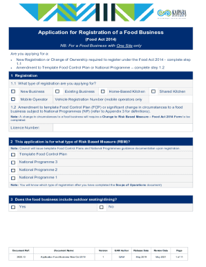 Fillable Online Application for registration of food businessAuckland ...